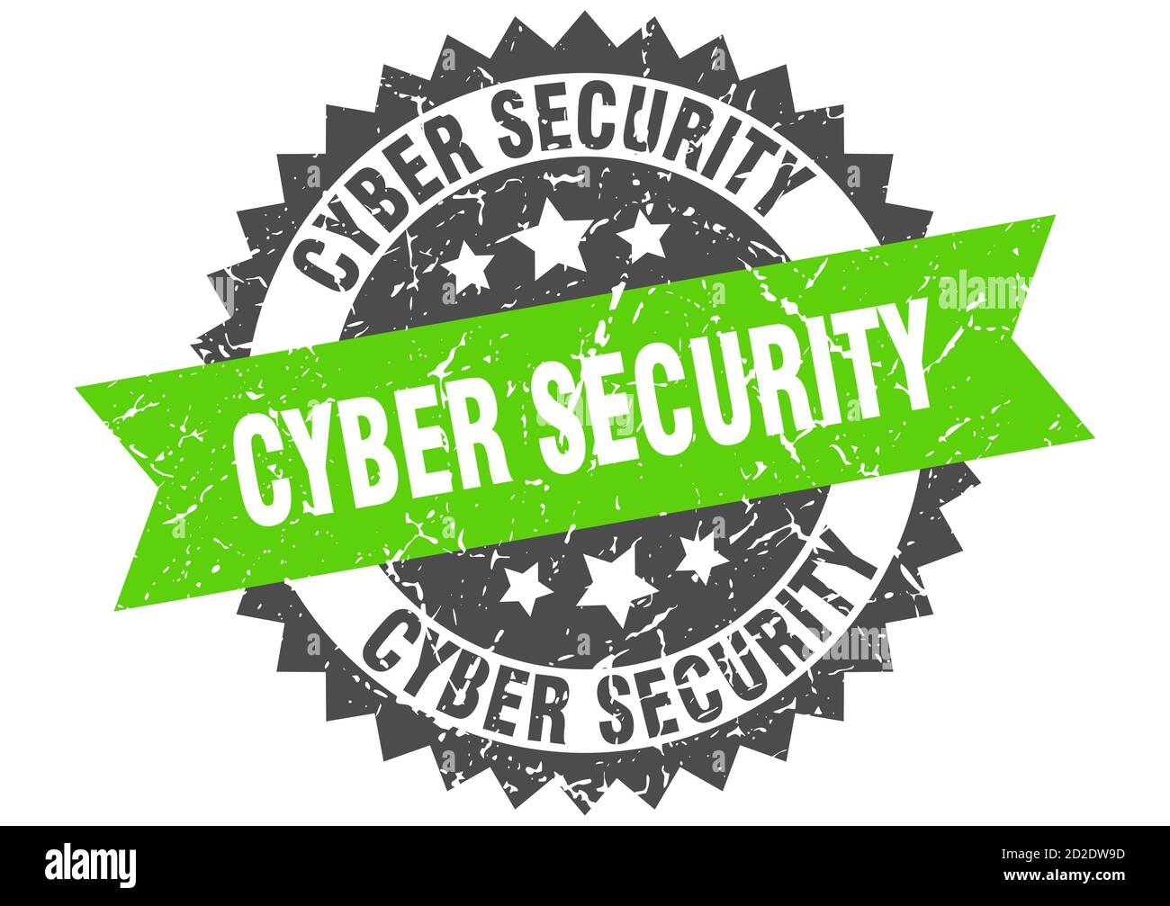 cyber security stamp. round grunge sign with ribbon Stock Vector Image ...