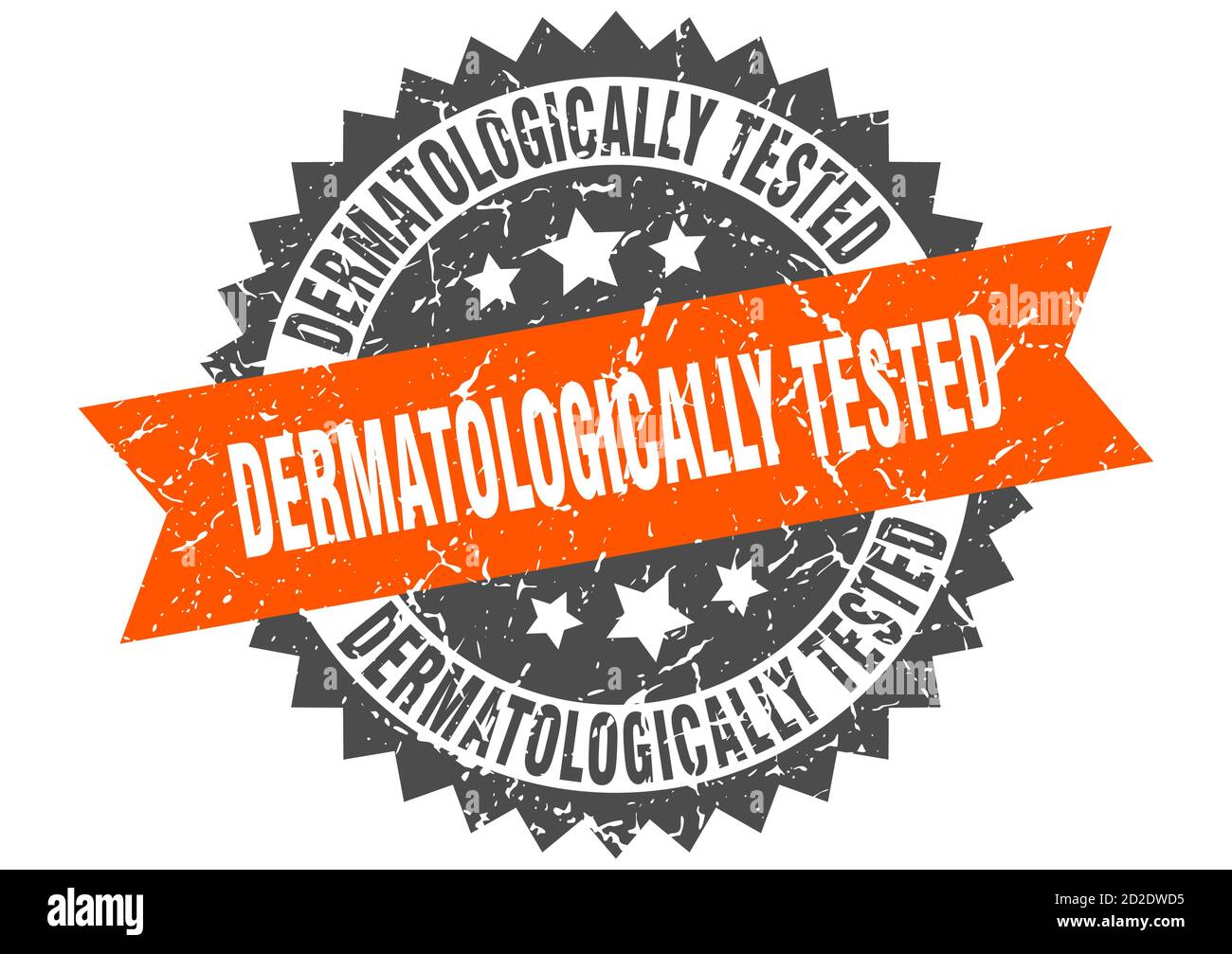 dermatologically tested stamp. round grunge sign with ribbon Stock ...