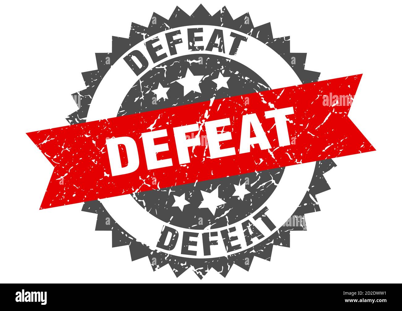 defeat stamp. round grunge sign with ribbon Stock Vector Image & Art ...