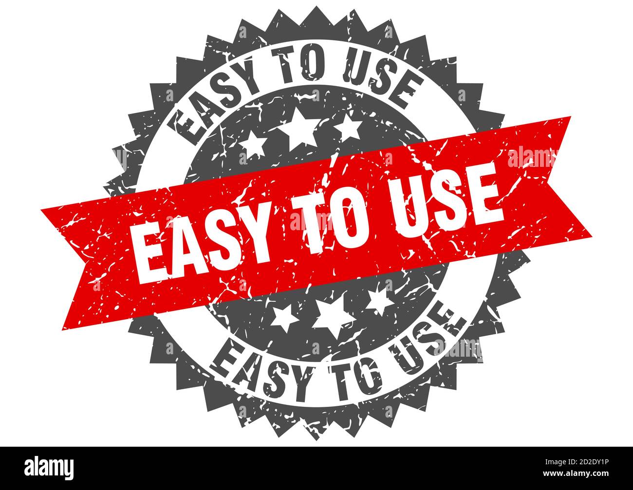 easy to use stamp. round grunge sign with ribbon Stock Vector Image ...