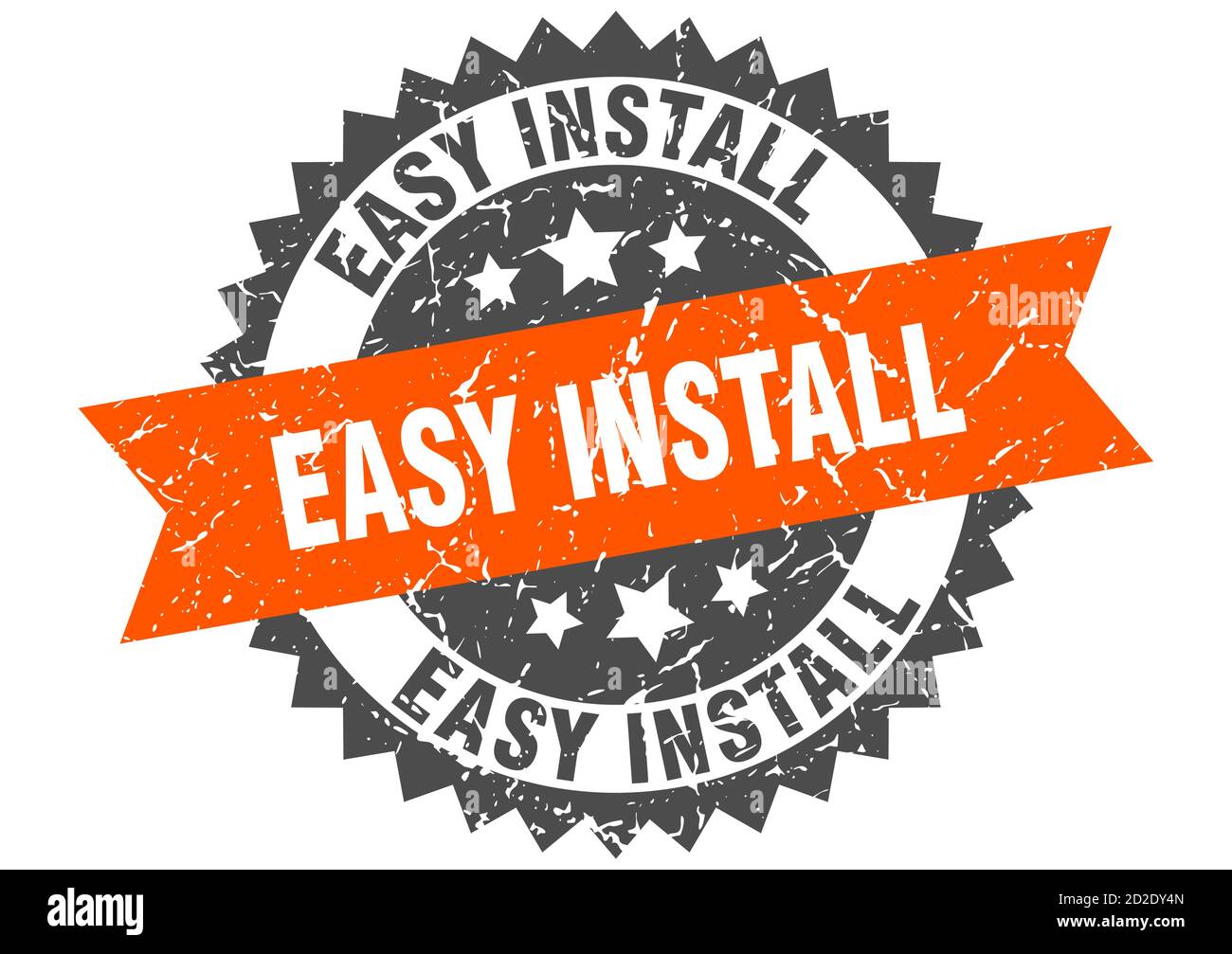 easy install stamp. round grunge sign with ribbon Stock Vector Image ...