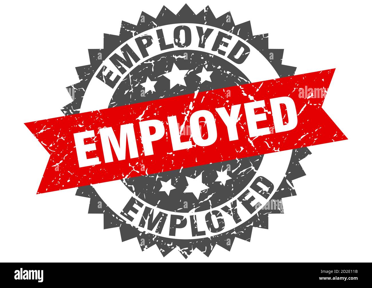 employed stamp. round grunge sign with ribbon Stock Vector Image & Art ...