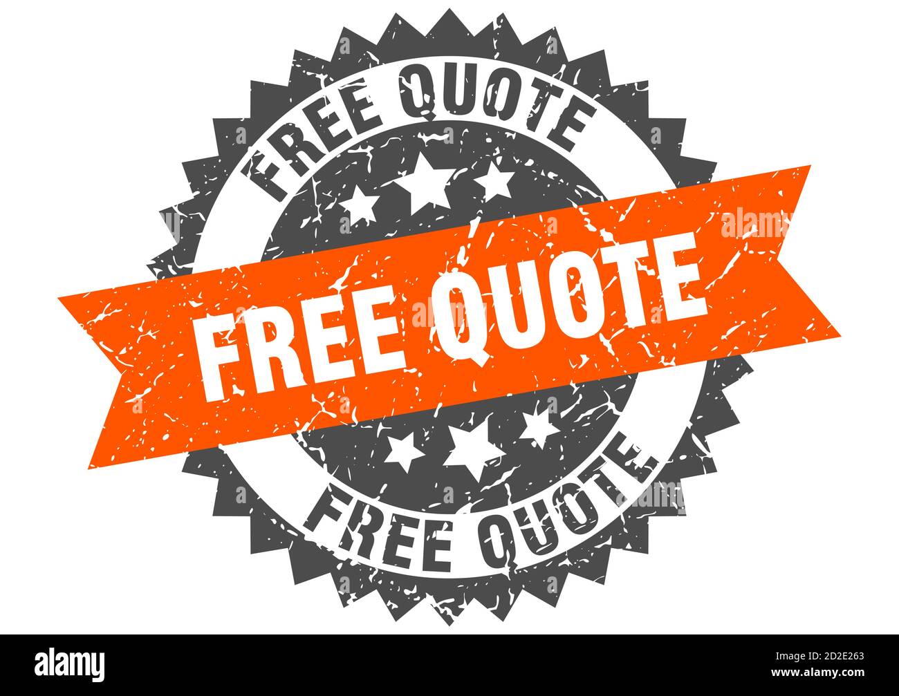 free quote stamp. round grunge sign with ribbon Stock Vector Image ...