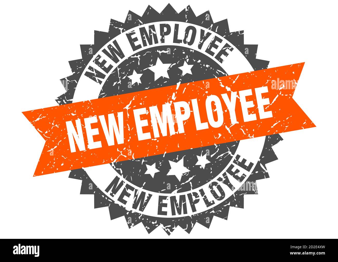 new employee stamp. round grunge sign with ribbon Stock Vector Image ...