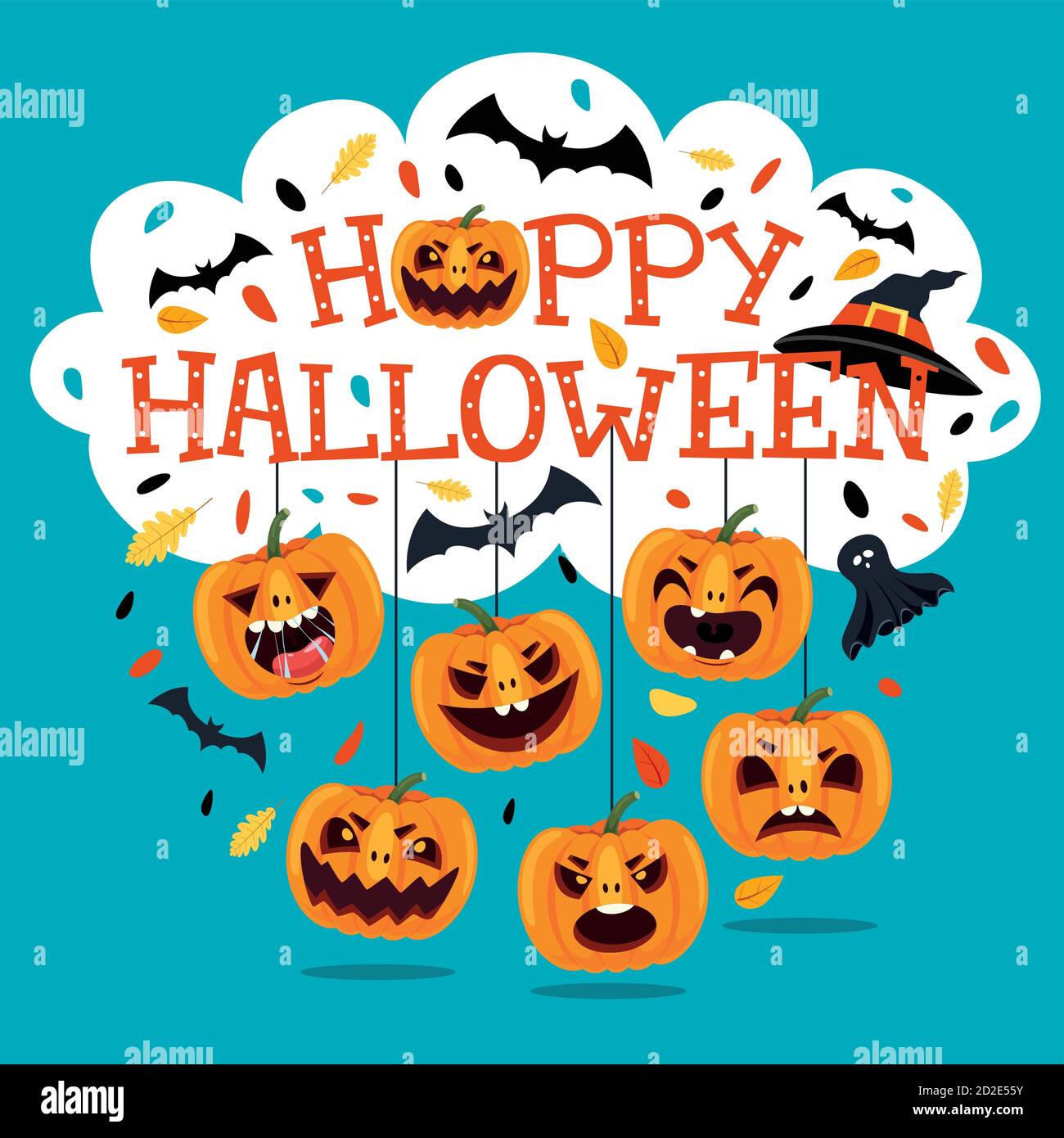 Halloween Design With Cartoon Character Stock Vector Image & Art - Alamy