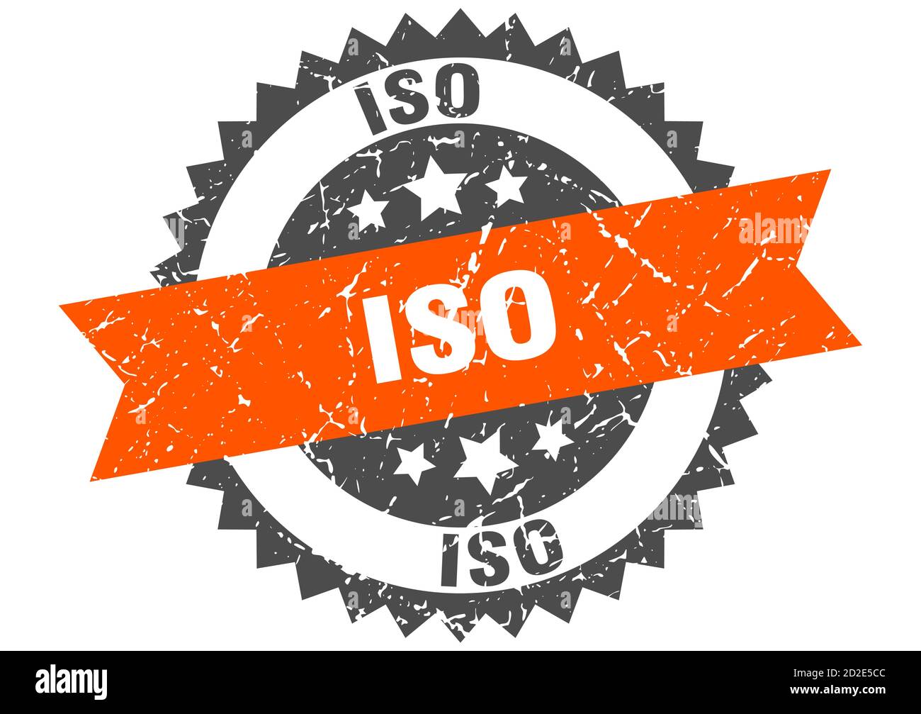 iso stamp. round grunge sign with ribbon Stock Vector Image & Art - Alamy