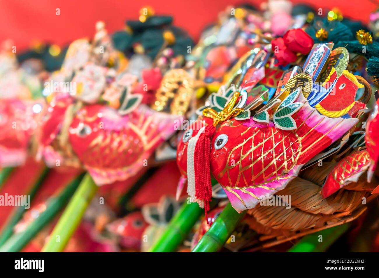 asakusa, japan - november 08 2019: Auspicious rake or kisshō kumade ...