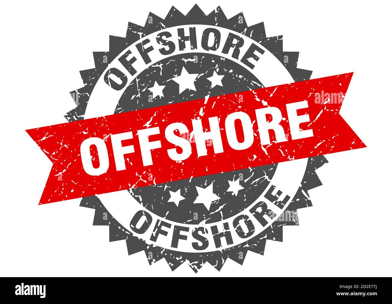 offshore stamp. round grunge sign with ribbon Stock Vector Image & Art ...