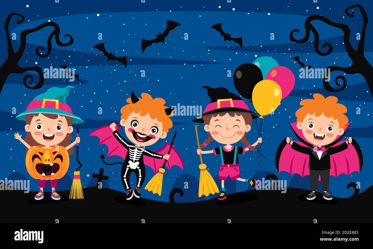 Halloween Design With Cartoon Character Stock Vector Image & Art - Alamy