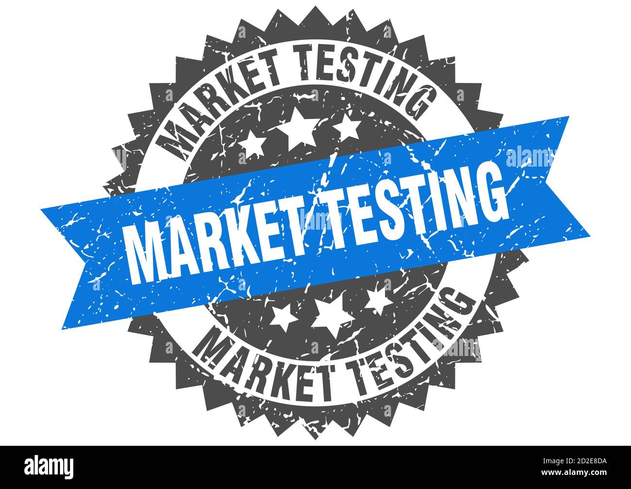 market testing stamp. round grunge sign with ribbon Stock Vector Image ...