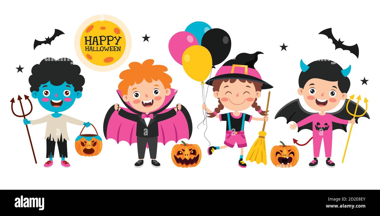 Halloween Design With Cartoon Character Stock Vector Image & Art - Alamy