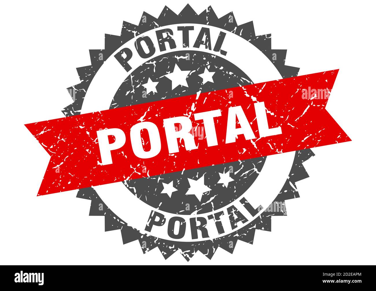 portal stamp. round grunge sign with ribbon Stock Vector Image & Art ...