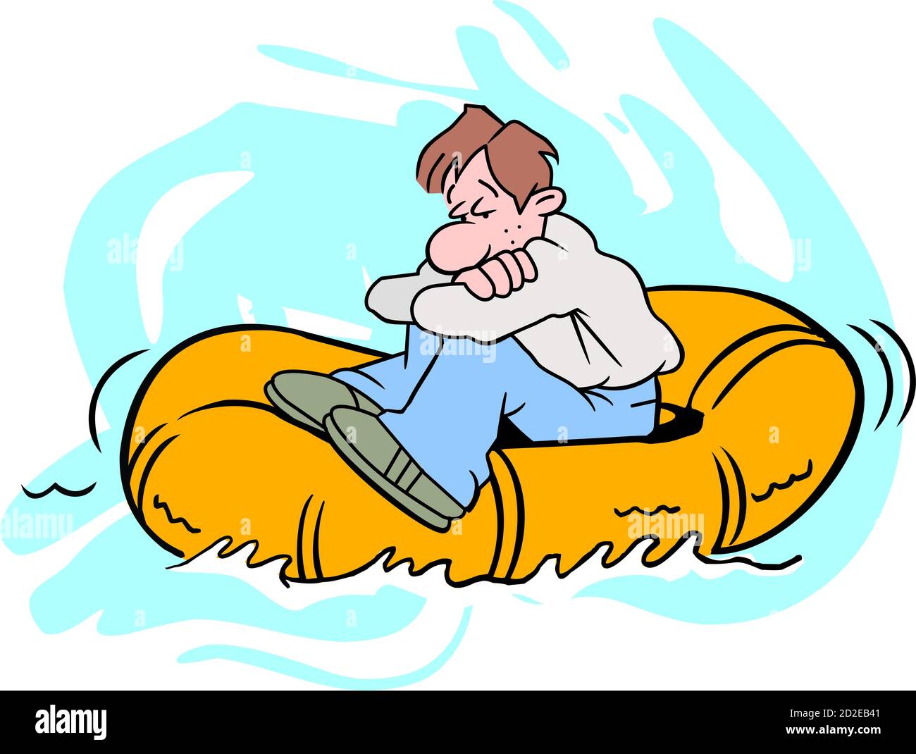 Adrift Lost Man Stock Photo - Alamy