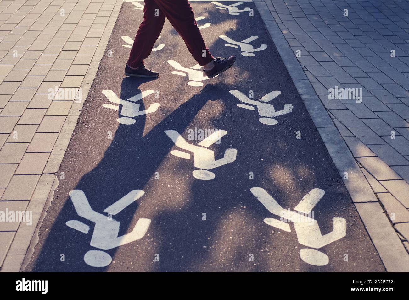 Elevated pedestrian crossing on the bike path Stock Photo - Alamy