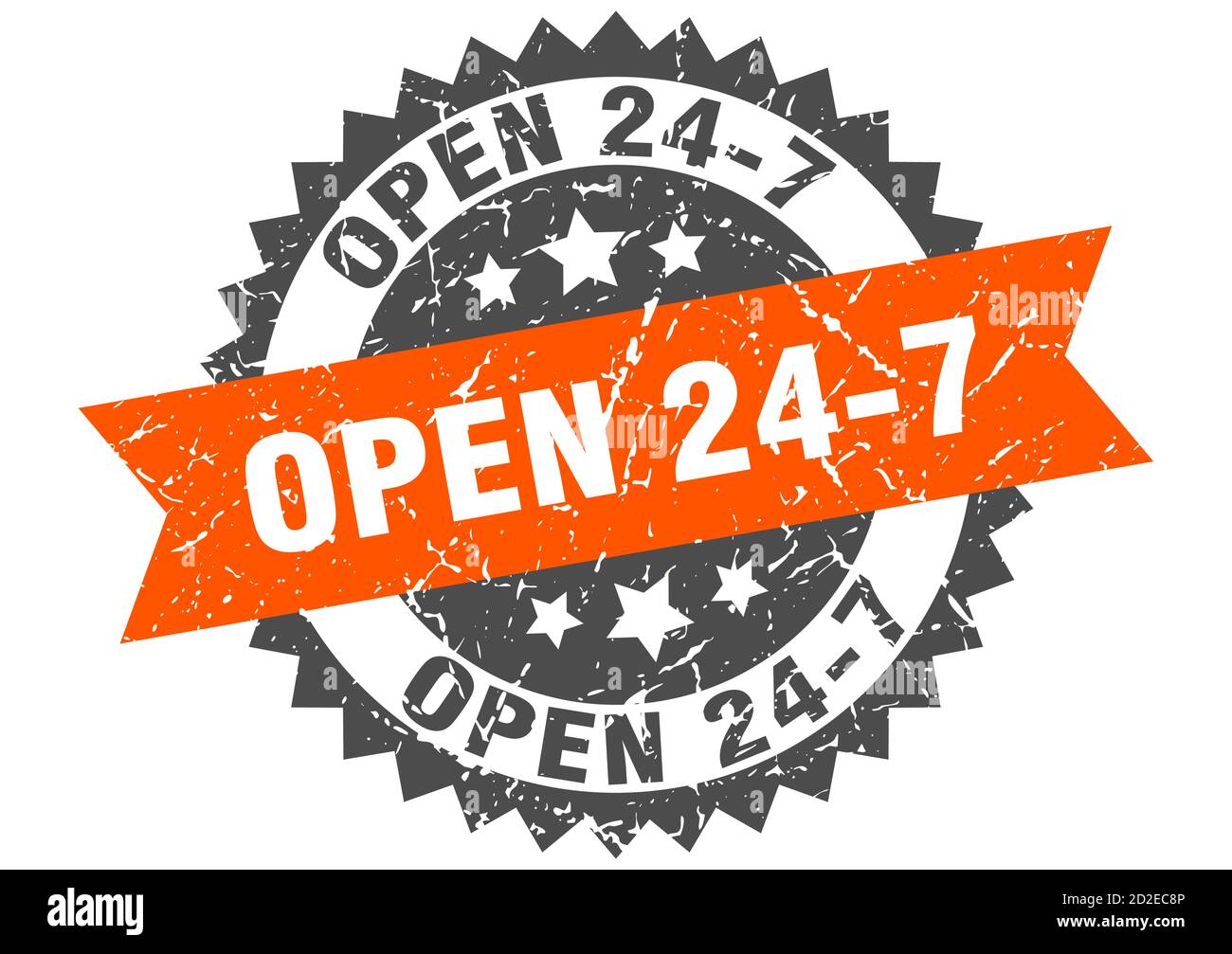 open 24 7 stamp. round grunge sign with ribbon Stock Vector Image & Art ...