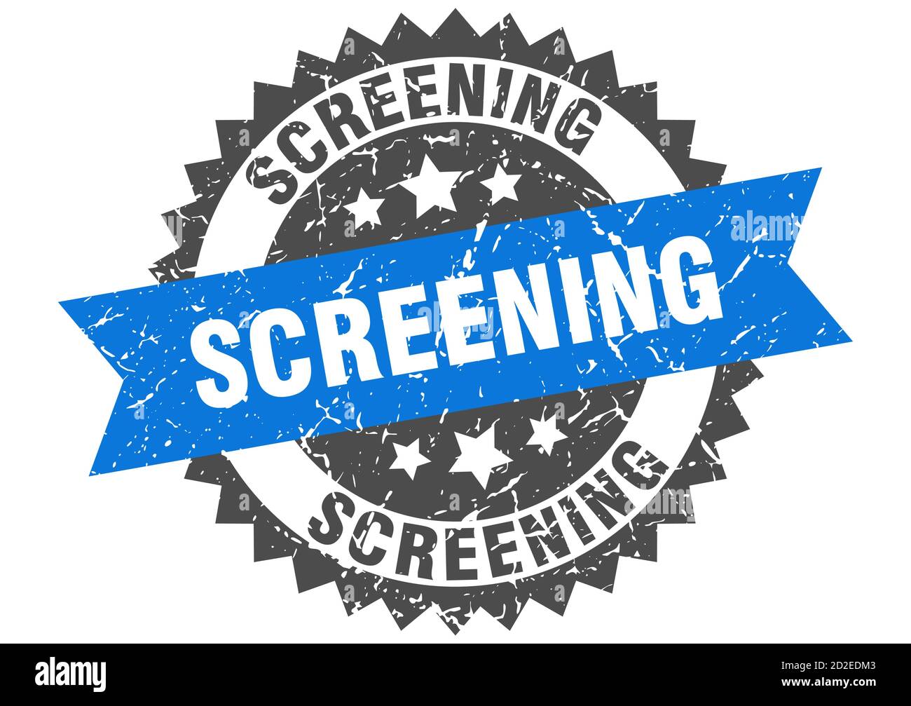 screening stamp. round grunge sign with ribbon Stock Vector Image & Art ...