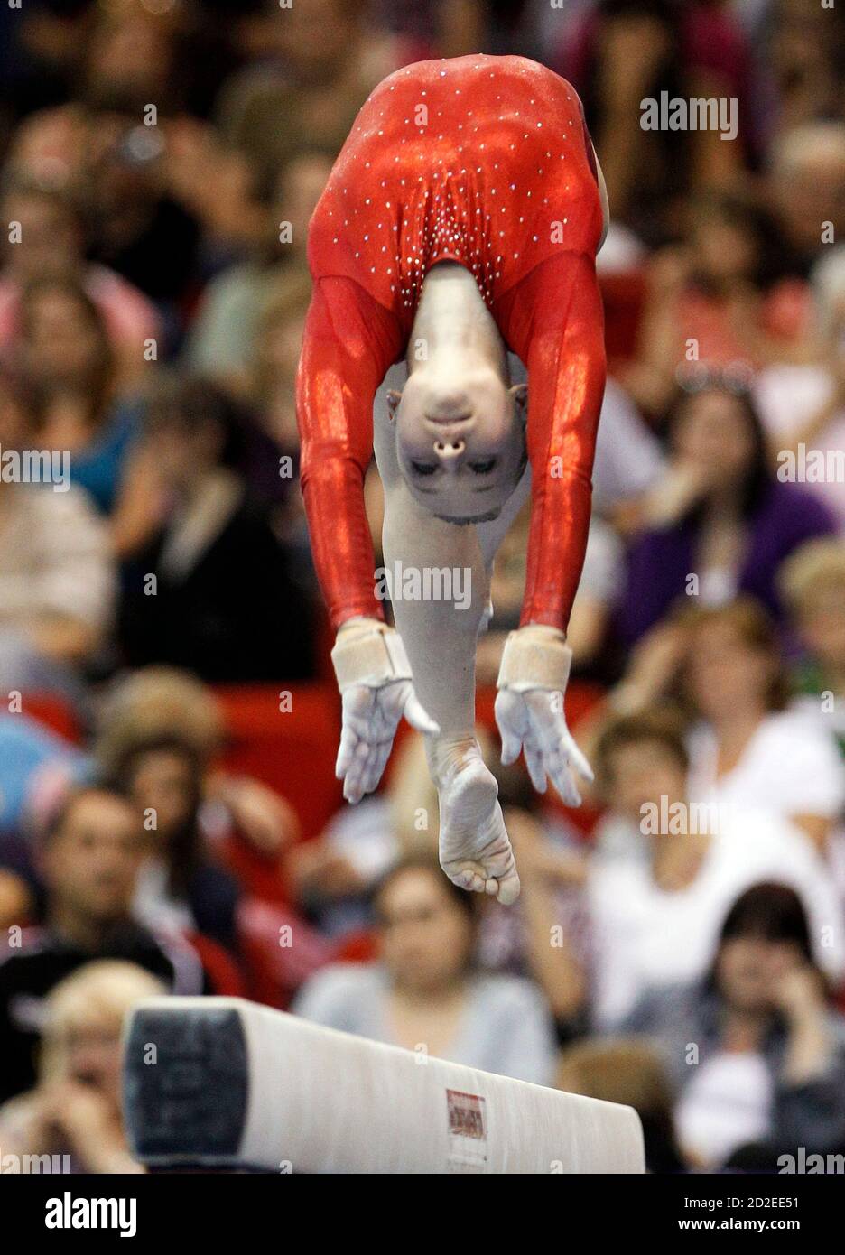 Russias Ksenia Semenova Performs On The Balance Beam During The Senior