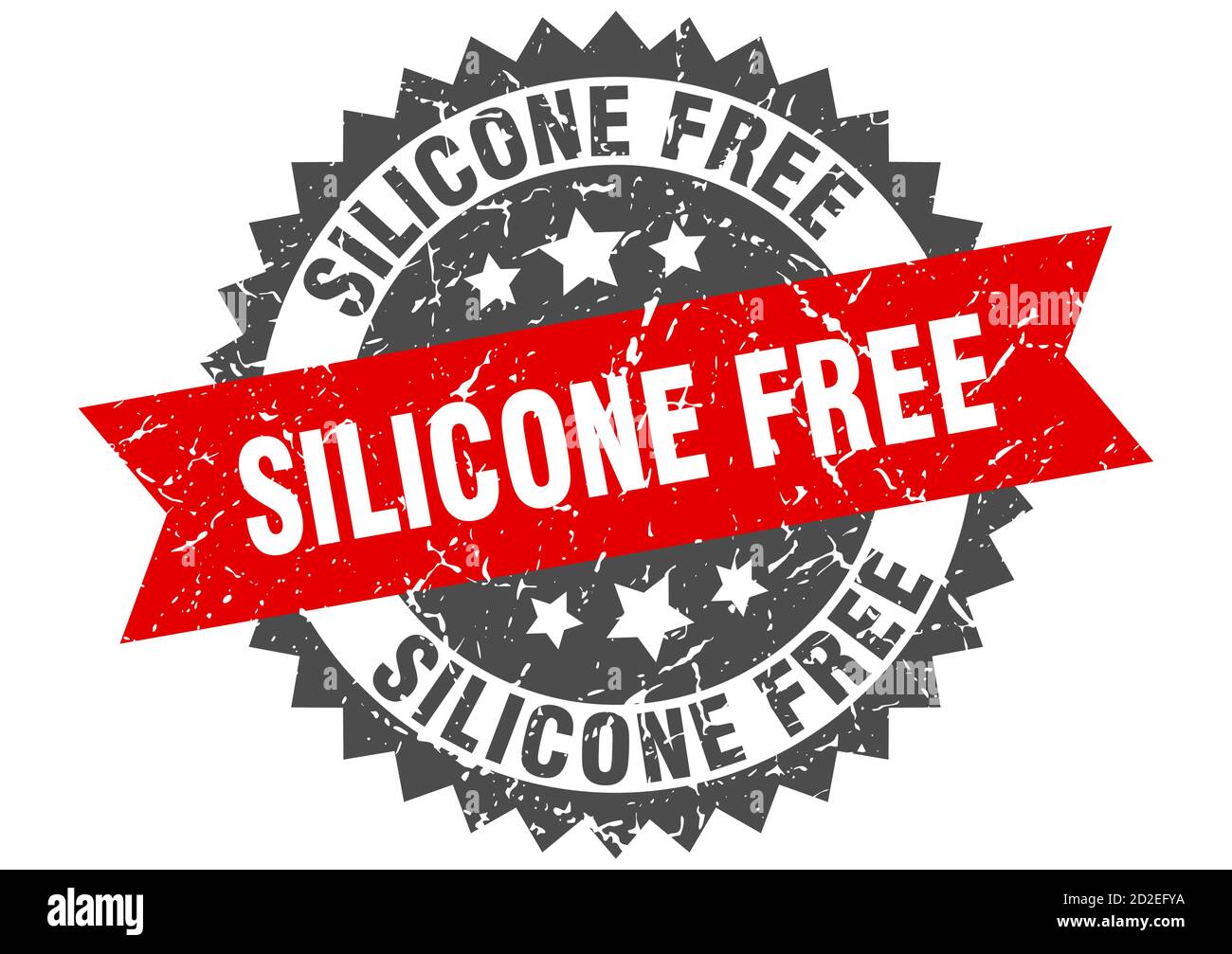 silicone free stamp. round grunge sign with ribbon Stock Vector Image ...