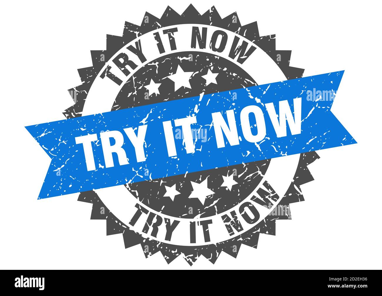 try it now stamp. round grunge sign with ribbon Stock Vector Image ...