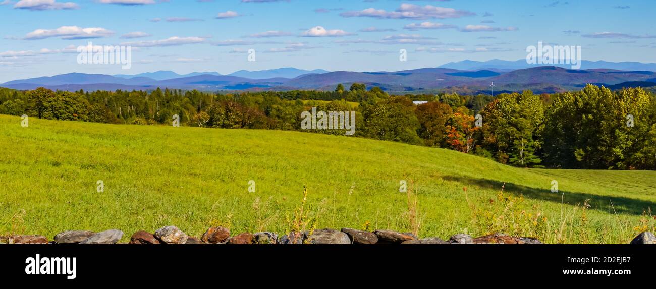 view of the White Mountains in New Hampshire from Vermont Stock Photo ...