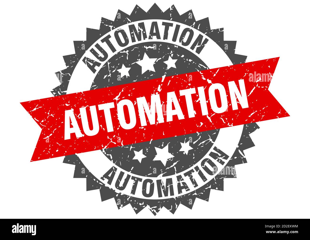automation stamp. round grunge sign with ribbon Stock Vector Image ...