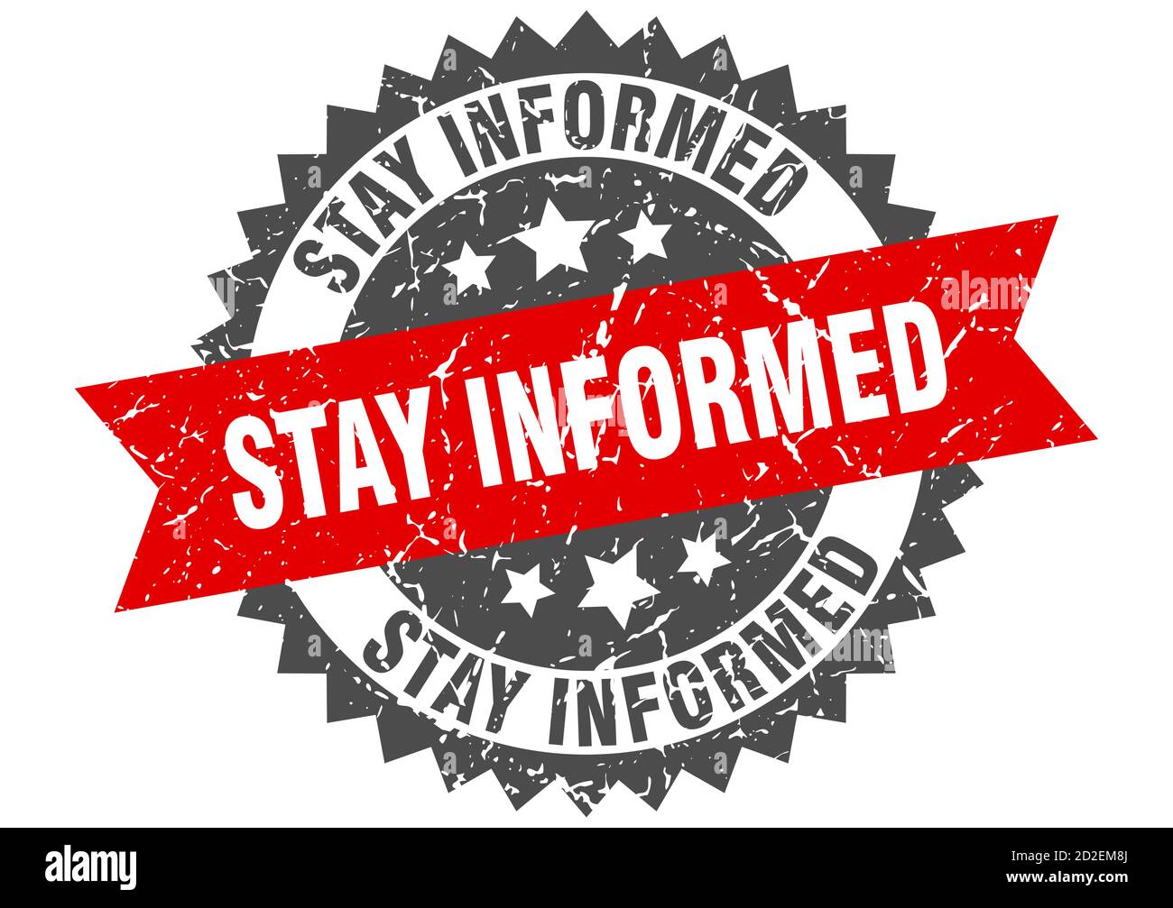 stay informed stamp. round grunge sign with ribbon Stock Vector Image ...