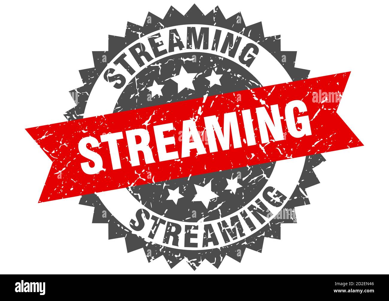 streaming stamp. round grunge sign with ribbon Stock Vector Image & Art ...