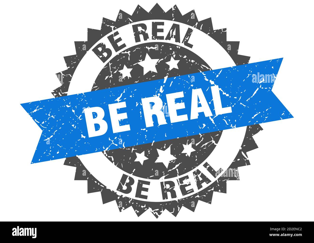 be real stamp. round grunge sign with ribbon Stock Vector Image & Art ...