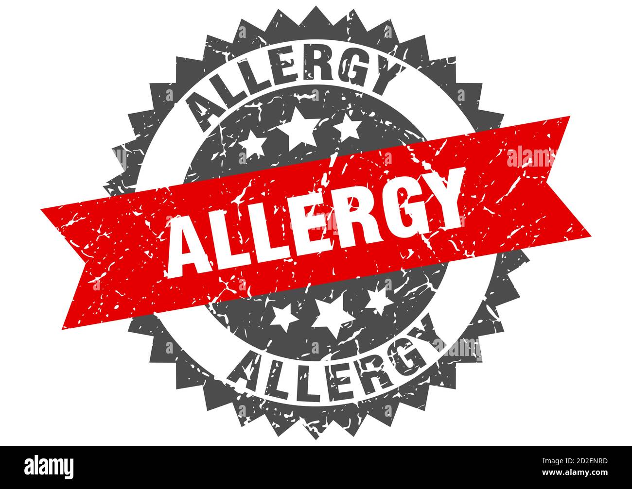 allergy stamp. round grunge sign with ribbon Stock Vector Image & Art ...