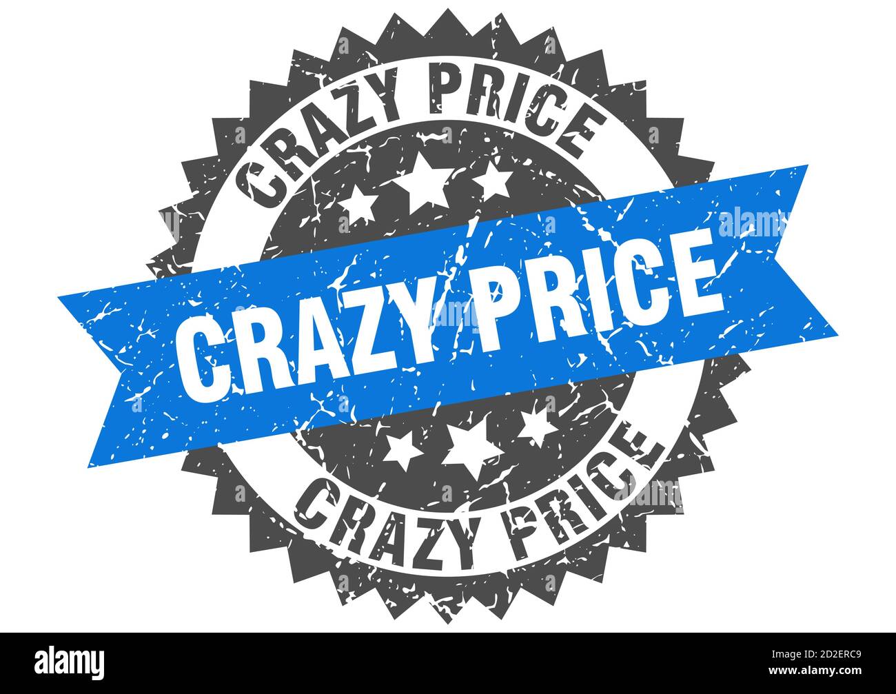 crazy price stamp. round grunge sign with ribbon Stock Vector Image ...