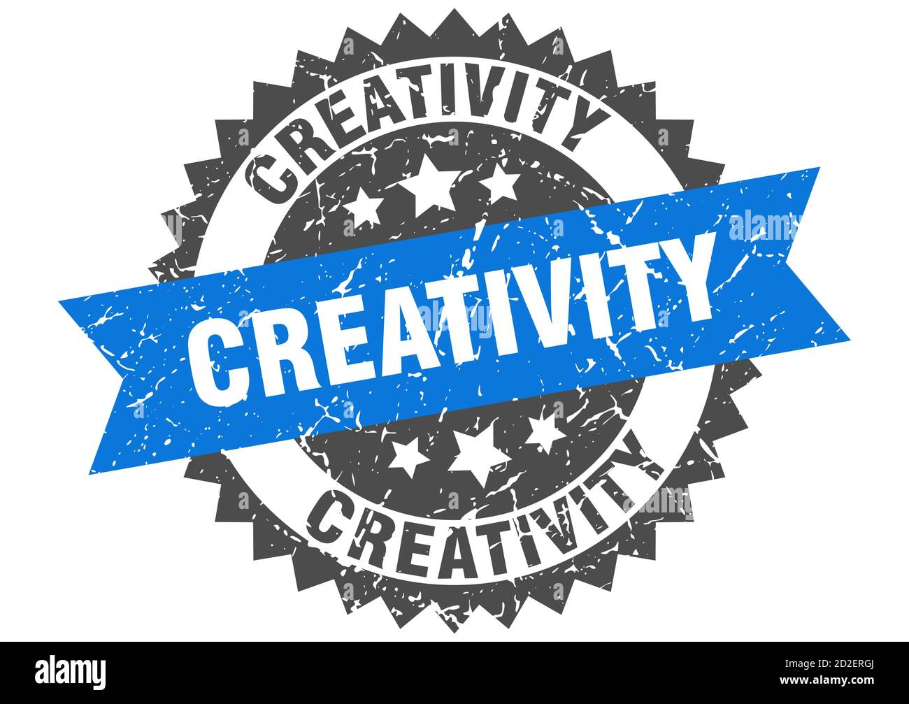 creativity stamp. round grunge sign with ribbon Stock Vector Image ...