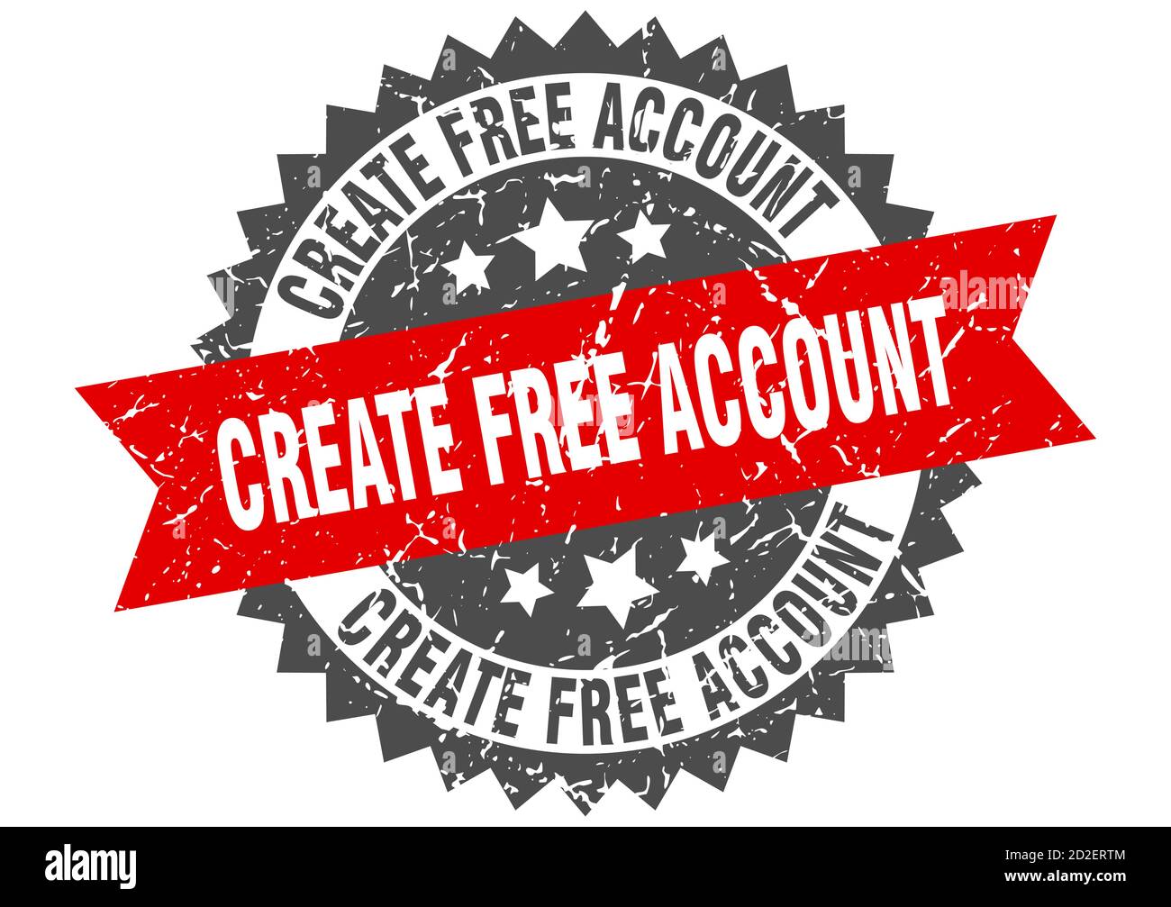 create free account stamp. round grunge sign with ribbon Stock Vector ...