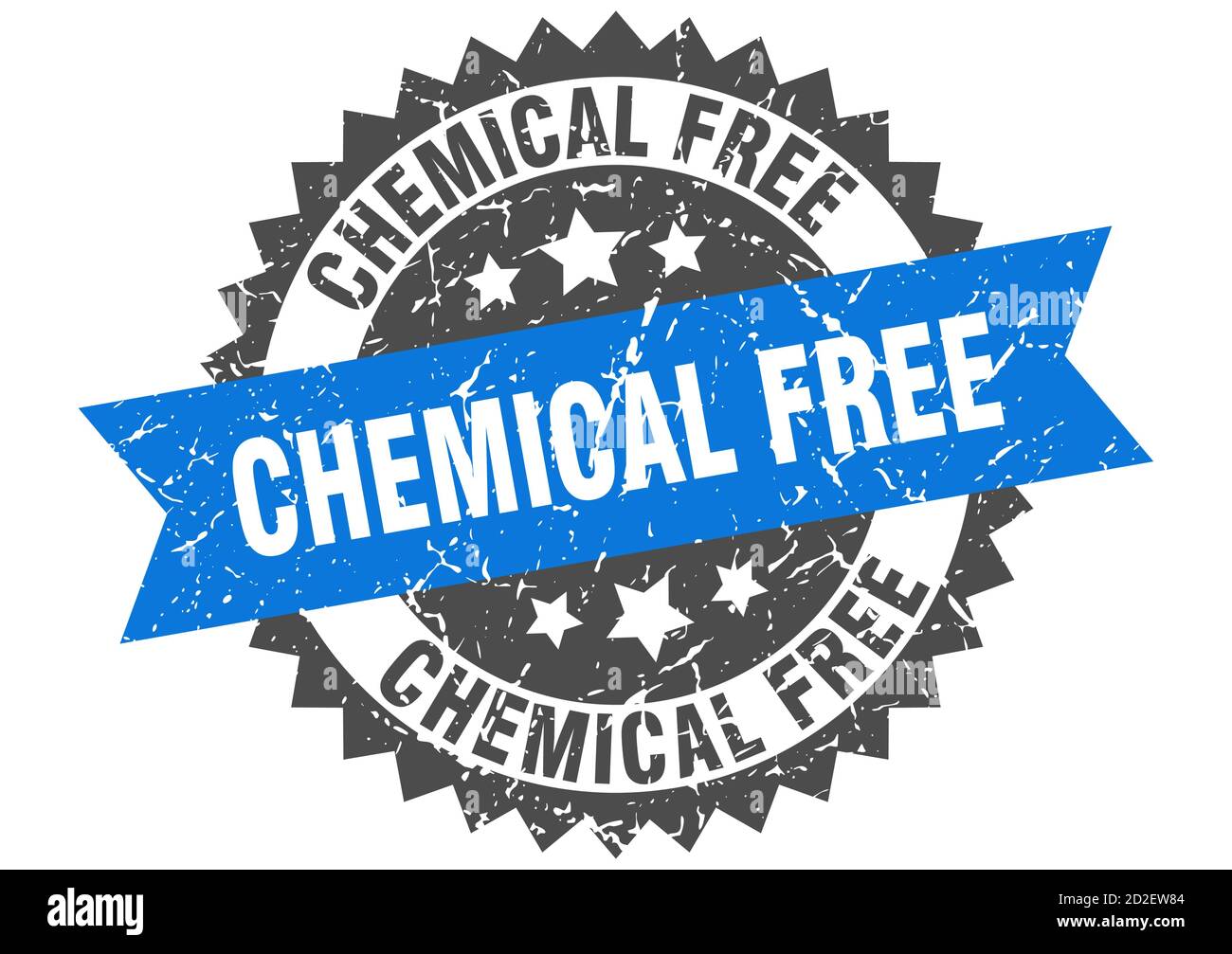 chemical free stamp. round grunge sign with ribbon Stock Vector Image ...