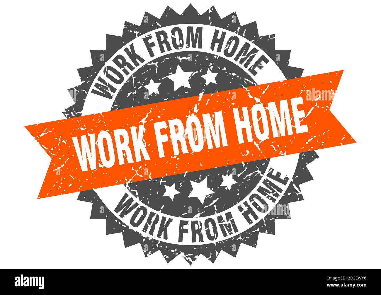 work from home stamp. round grunge sign with ribbon Stock Vector Image ...