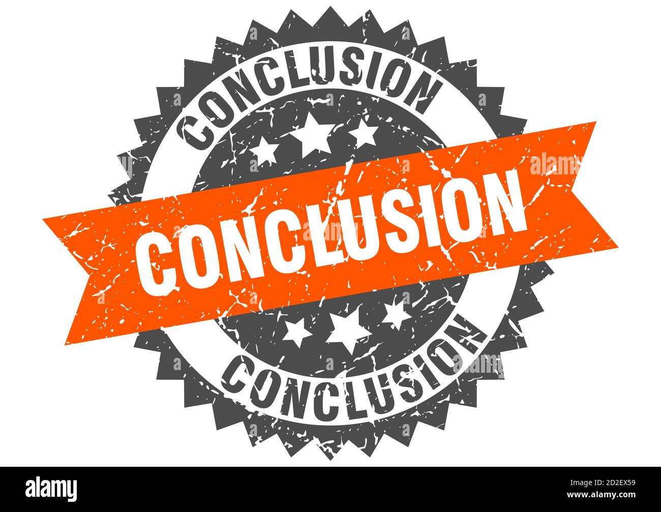 conclusion stamp. round grunge sign with ribbon Stock Vector Image ...
