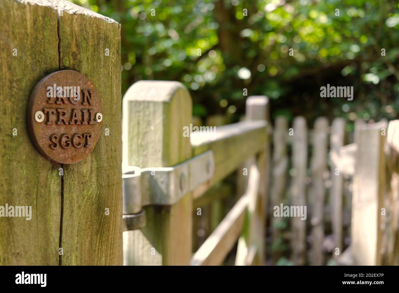 Wooden gate on the Iron Trail, around Ironbridge, Shropshire Stock ...