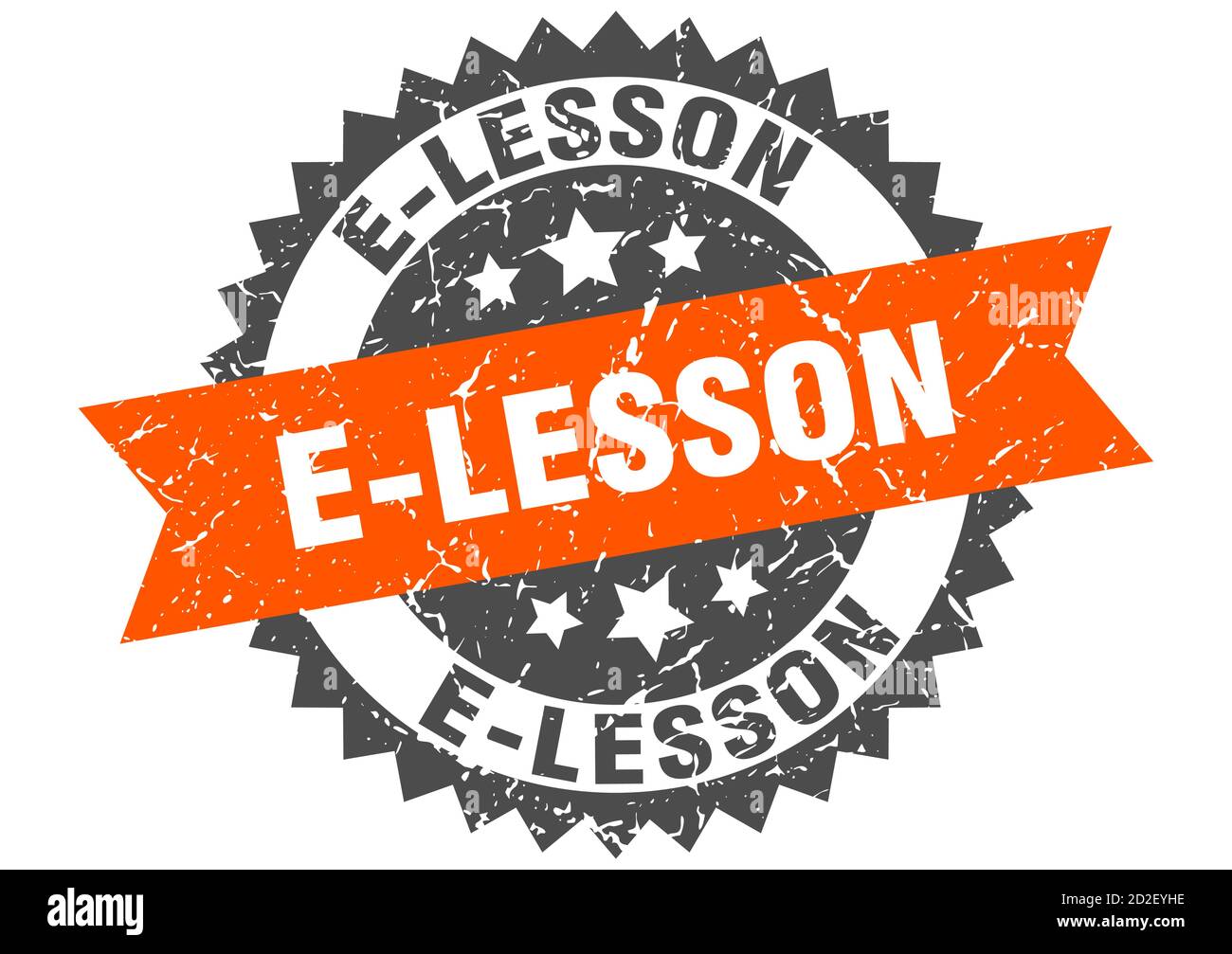 e-lesson stamp. round grunge sign with ribbon Stock Vector Image & Art ...