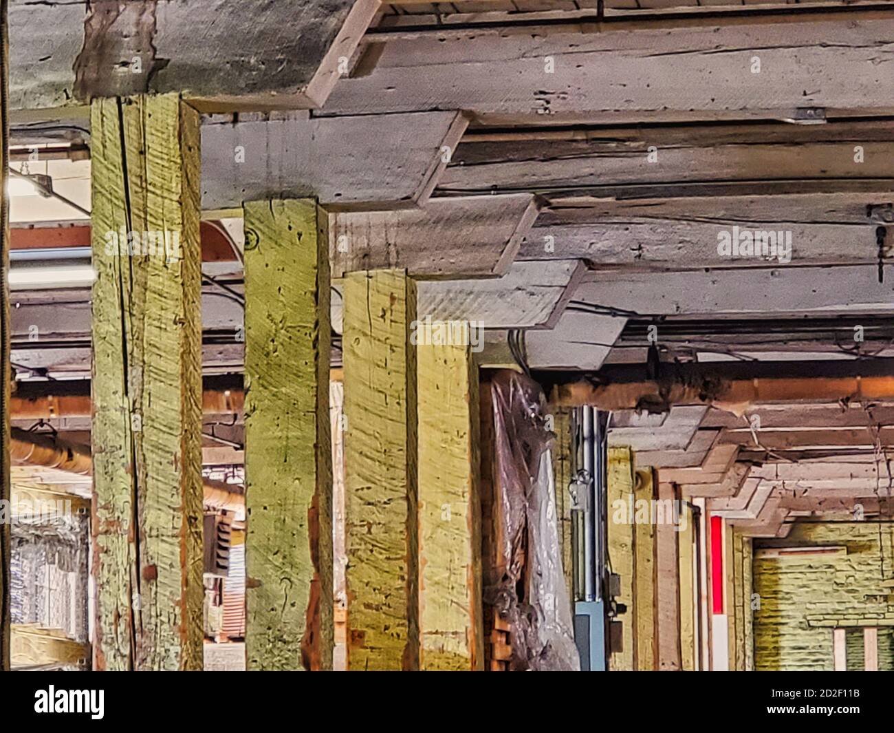 Old Support Beams in Historical Building Stock Photo - Alamy