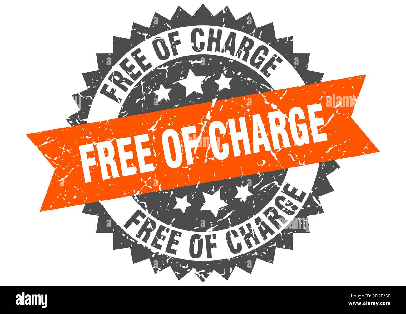 free of charge stamp. round grunge sign with ribbon Stock Vector Image ...