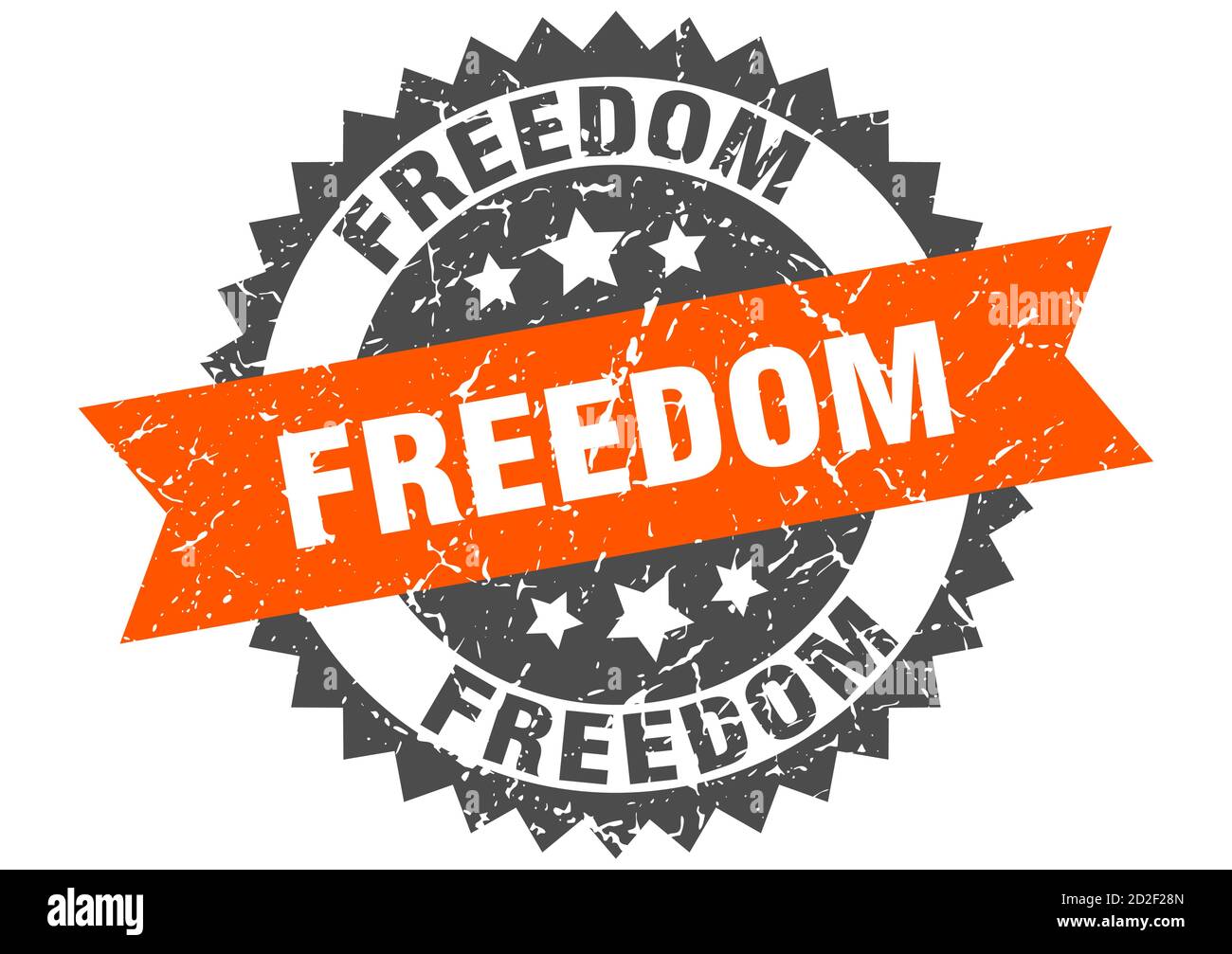 freedom stamp. round grunge sign with ribbon Stock Vector Image & Art ...