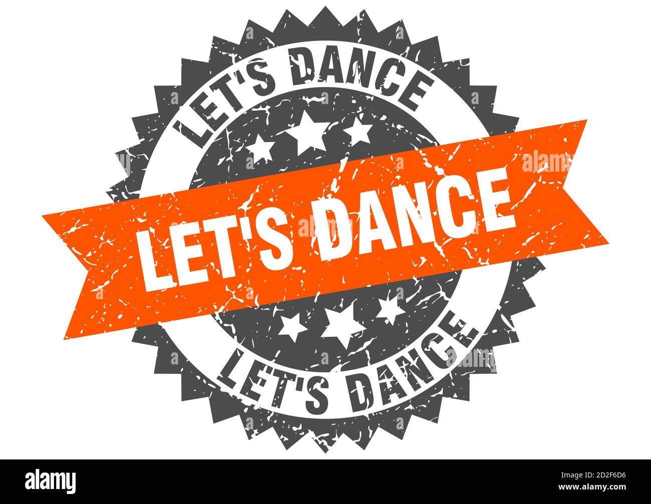 let's dance stamp. round grunge sign with ribbon Stock Vector Image ...