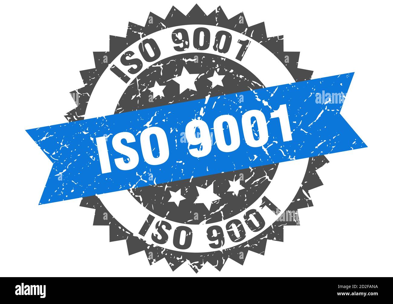 iso 9001 stamp. round grunge sign with ribbon Stock Vector Image & Art ...
