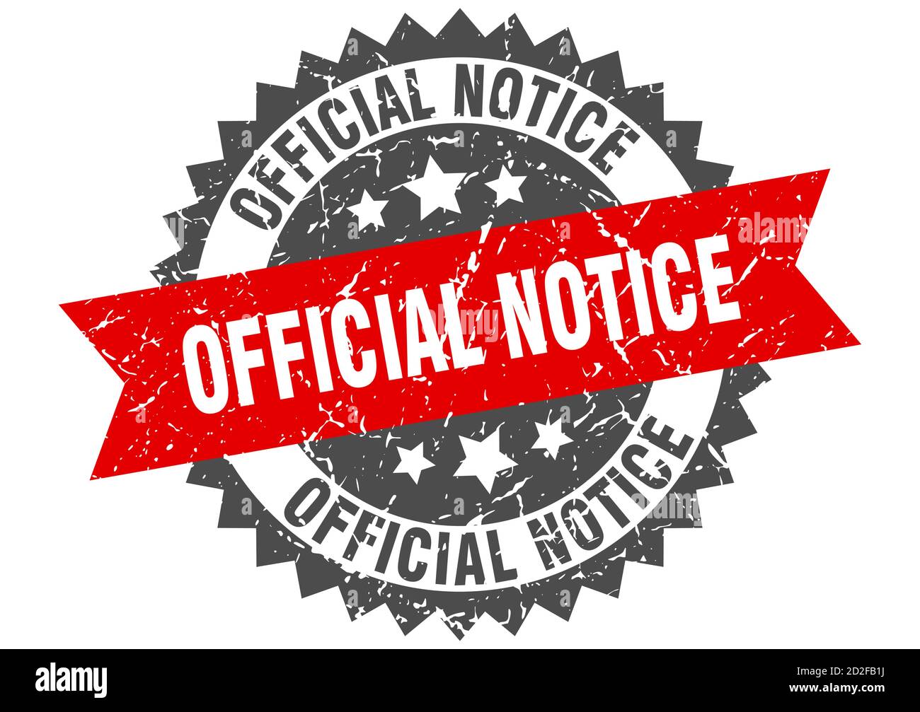 official notice stamp. round grunge sign with ribbon Stock Vector Image ...
