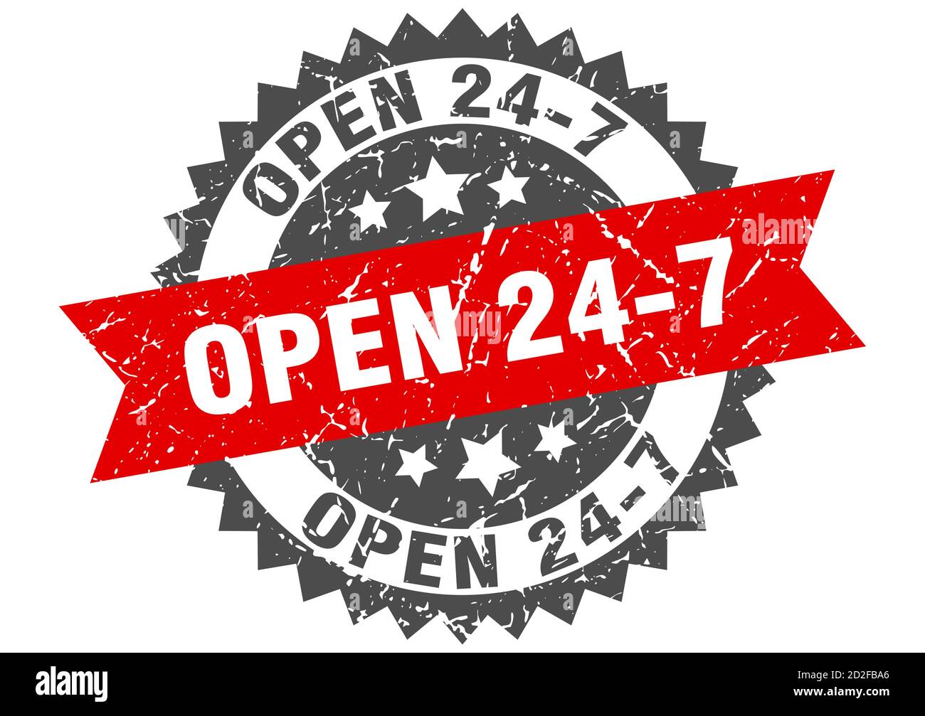 open 24 7 stamp. round grunge sign with ribbon Stock Vector Image & Art ...