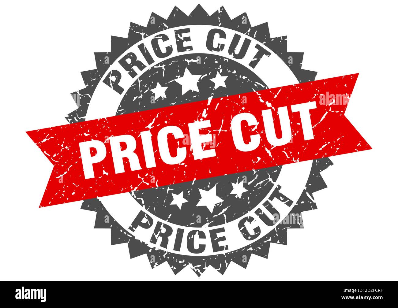 price cut stamp. round grunge sign with ribbon Stock Vector Image & Art ...