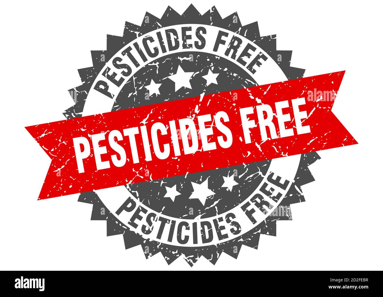pesticides free stamp. round grunge sign with ribbon Stock Vector Image ...