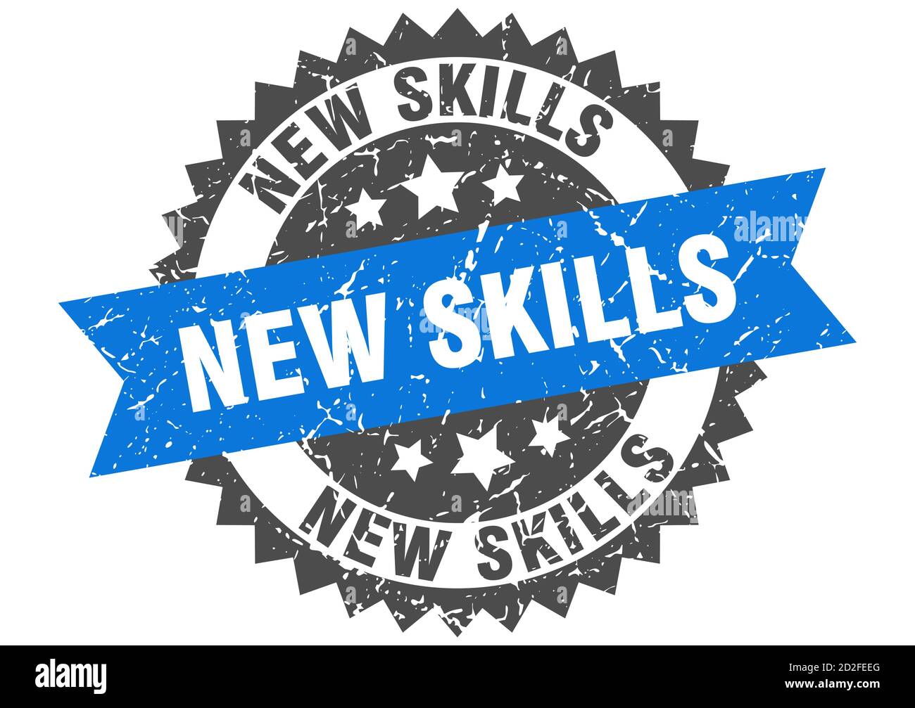 new skills stamp. round grunge sign with ribbon Stock Vector Image ...