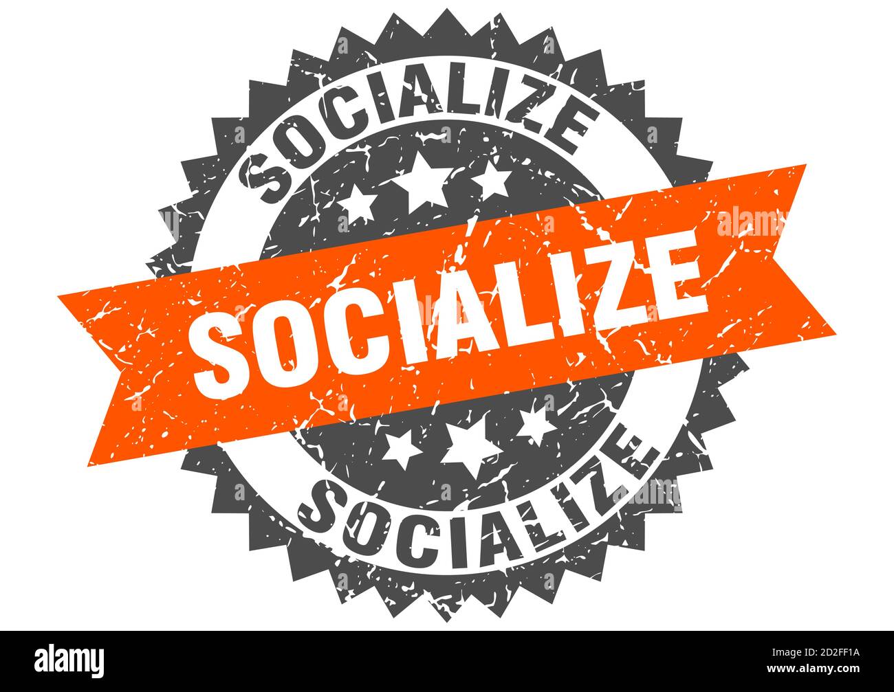 socialize stamp. round grunge sign with ribbon Stock Vector Image & Art ...