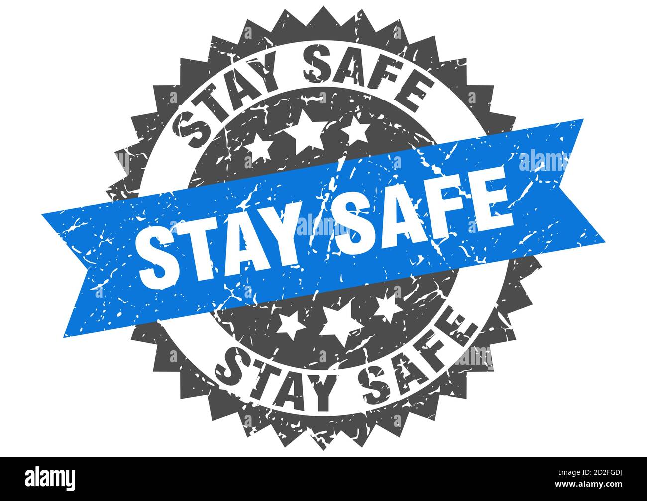 stay safe stamp. round grunge sign with ribbon Stock Vector Image & Art ...