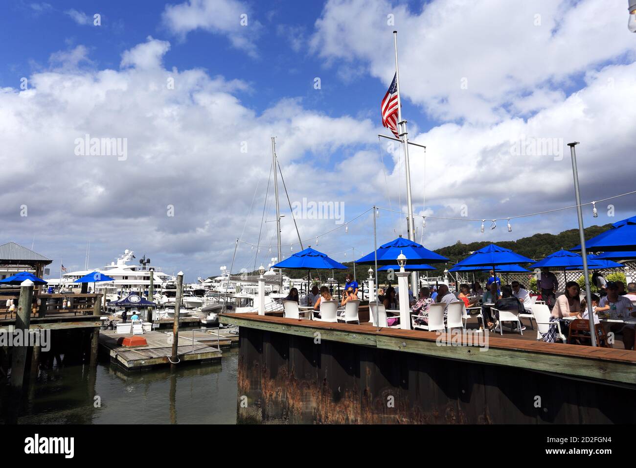 Port Jefferson harbor Long Island New York Stock Photo - Alamy